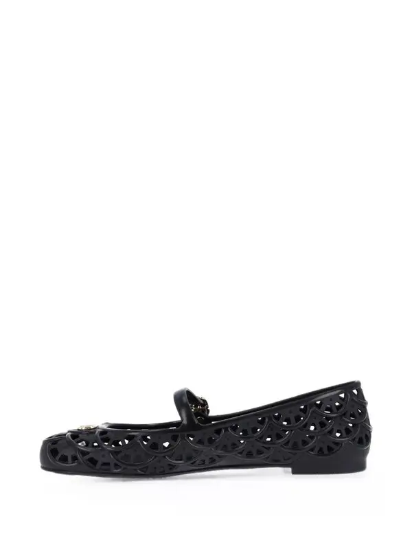 Valentino Garavani Ondette Rubber Ballerina With Scallop Pattern 05mm