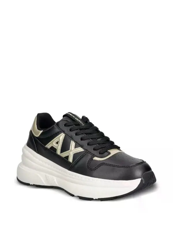 Armani Exchange Logo-patch Chunky-sole Sneakers - Black