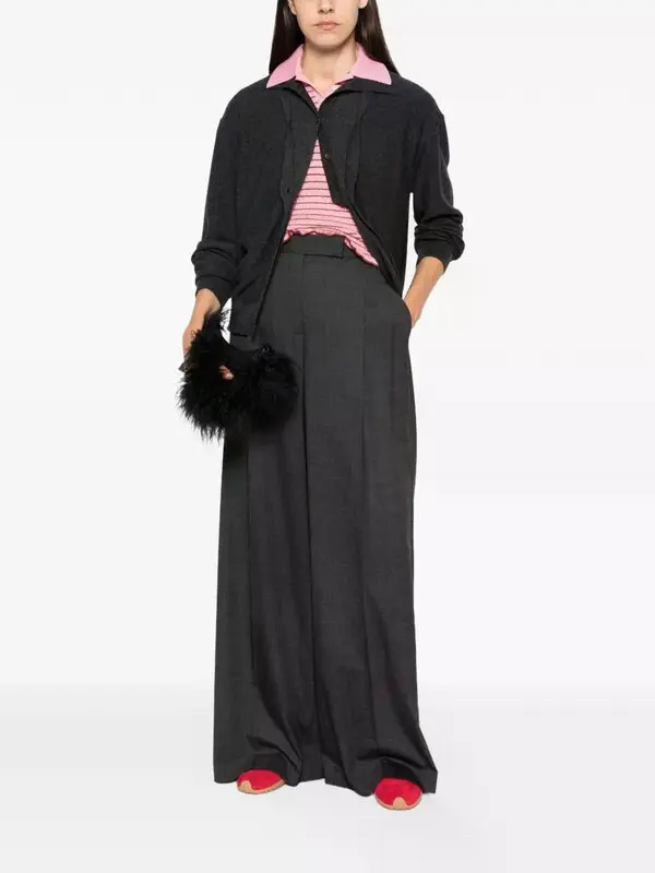 MSGM Pleated Wide-leg Trousers