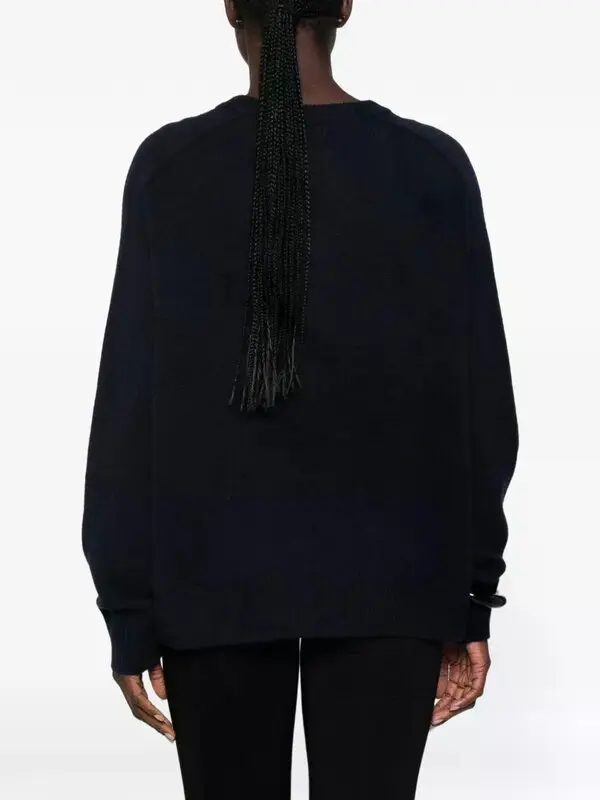 Soft Goat Ribbed-trim Raglan-sleeve Sweater