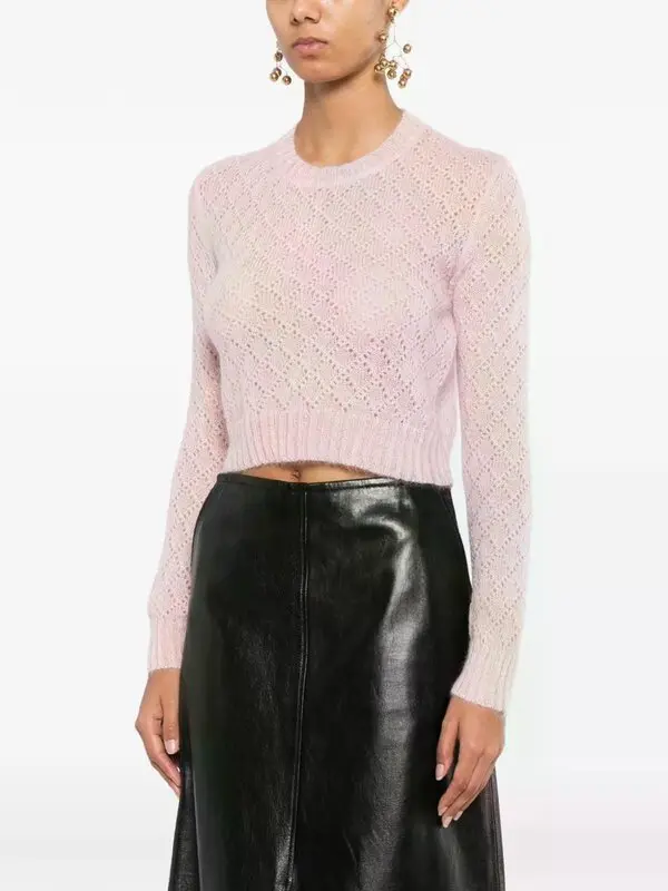 JIL SANDER Open-knit Cropped Sweater