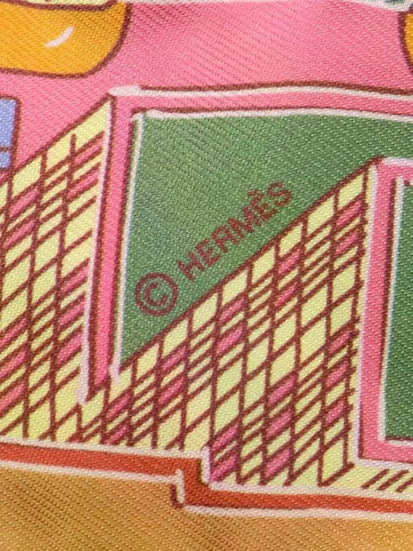 Hermès 2010s Pantin City Scarf - Pink