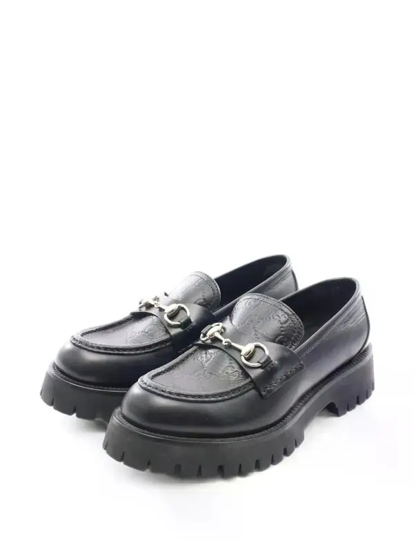 Gucci 2010s Horsebit Lug-sole Loafers - Black