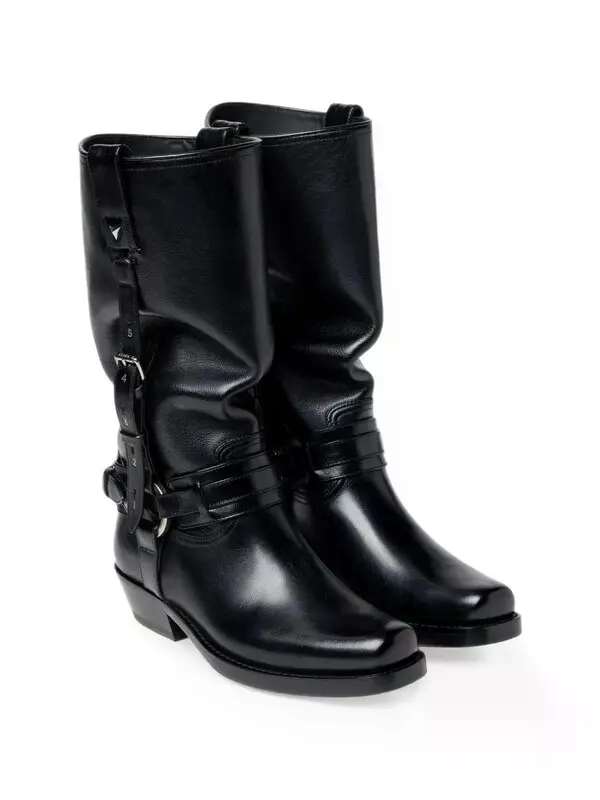 Fendi Count Buckled Leather Boots