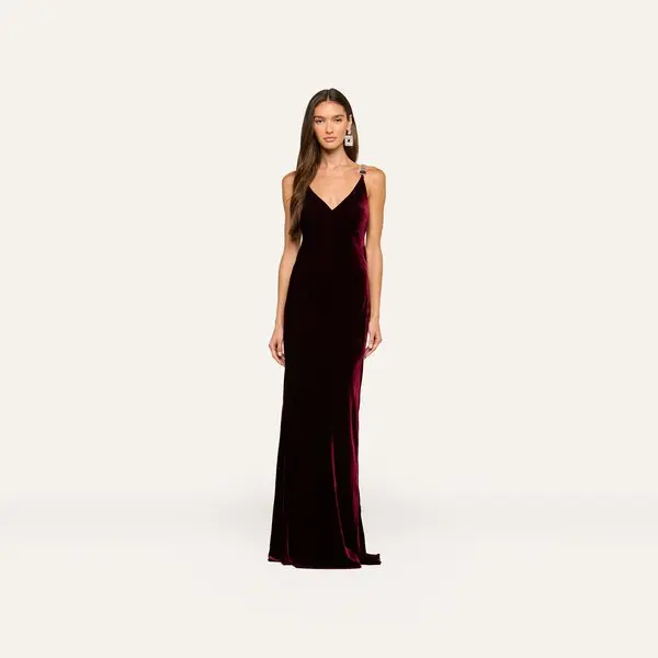 L'Agence Saint Velvet Gown - Deep Port