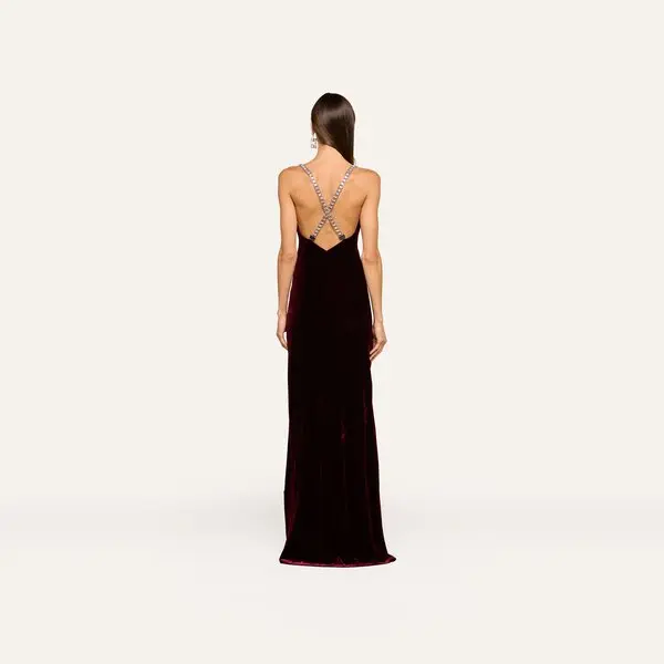 L'AGENCE Saint Velvet Gown - Deep Port