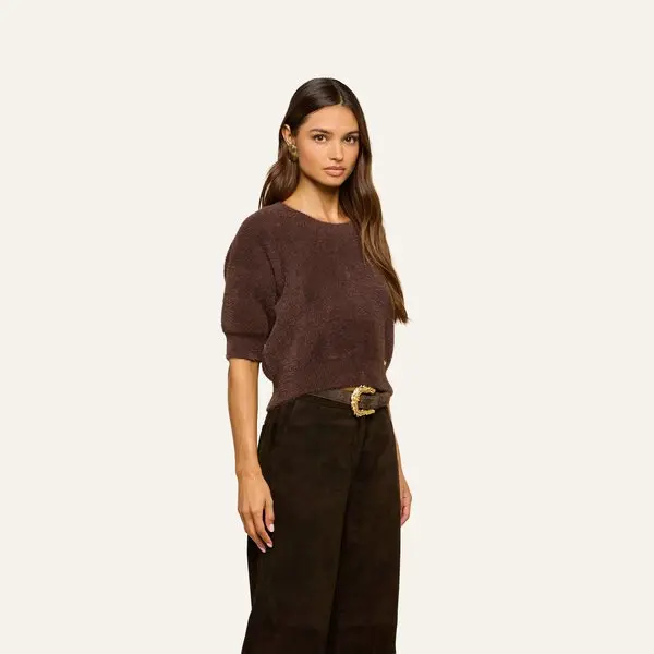 L'Agence Guinevere Cropped Pullover - Dark Java
