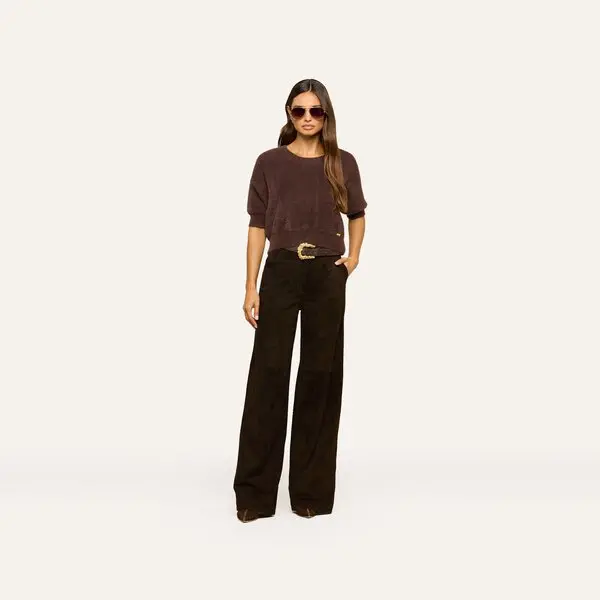 L'Agence Guinevere Cropped Pullover - Dark Java