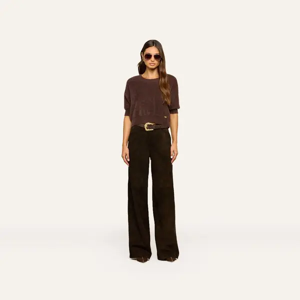 L'Agence Guinevere Cropped Pullover - Dark Java
