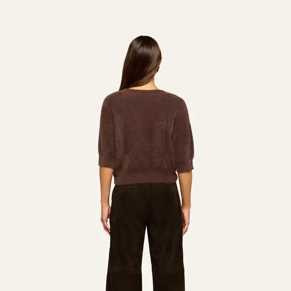 L'Agence Guinevere Cropped Pullover - Dark Java