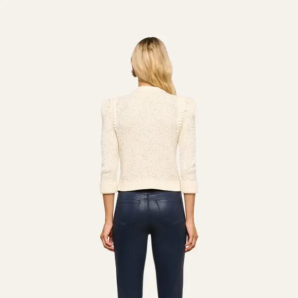 L'Agence Thistle Sequined Cardigan - Ivory/ecru/sequins