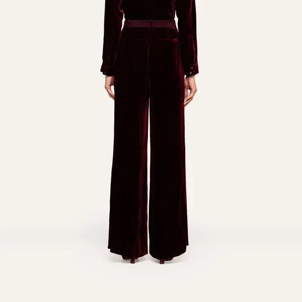 L'Agence Pilar Velvet Wide-leg Pants