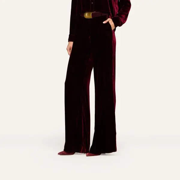 L'AGENCE Pilar Velvet Wide-leg Pants