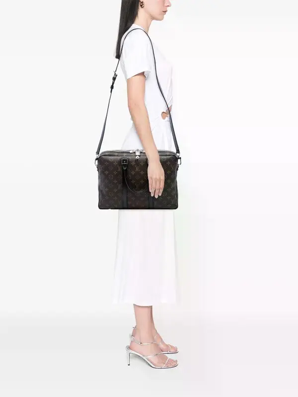 LOUIS VUITTON 2000-2026 Monogram Macassar Porte Documents Voyage Business Bag