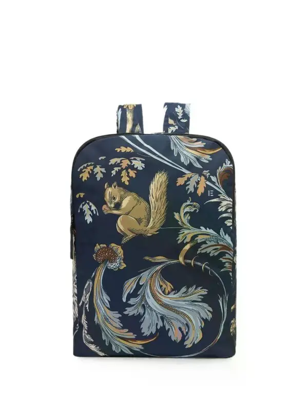 INOUI EDITIONS Rococo Print Packable Backpack Bag - Blue