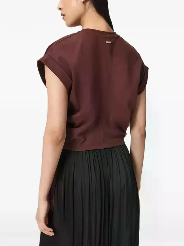 ALLSAINTS Mira Cropped Satin Drawcord T-shirt