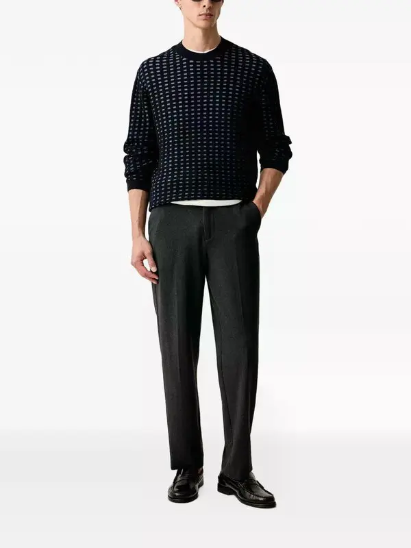Armani Exchange Geometric-pattern Ribbed-knit Sweater