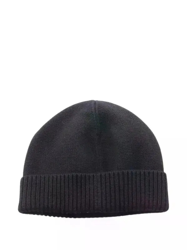 Celine 2010s Triomphe Knit Beanie Hat - Black