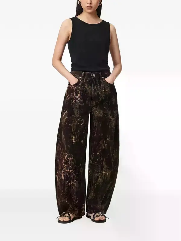 ALLSAINTS Leopard-print Wide-leg Jeans