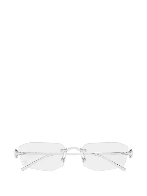 Cartier Clash De Rimless Geometric-frame Glasses - Silver