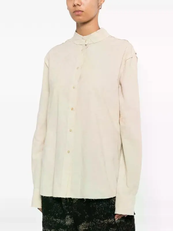 MARIA TURRI Frayed-edge Button-up Shirt