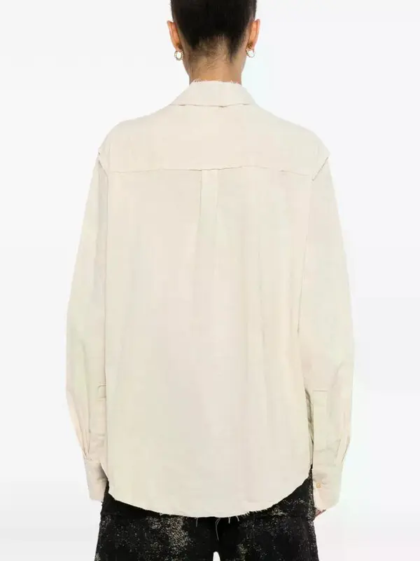MARIA TURRI Frayed-edge Button-up Shirt
