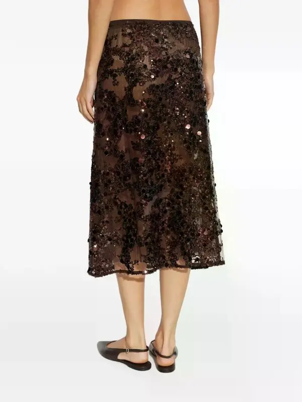 Baum Und Pferdgarten Shania Sequin-embellished Midi Skirt - Brown