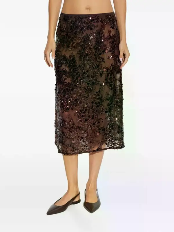 Baum Und Pferdgarten Shania Sequin-embellished Midi Skirt - Brown