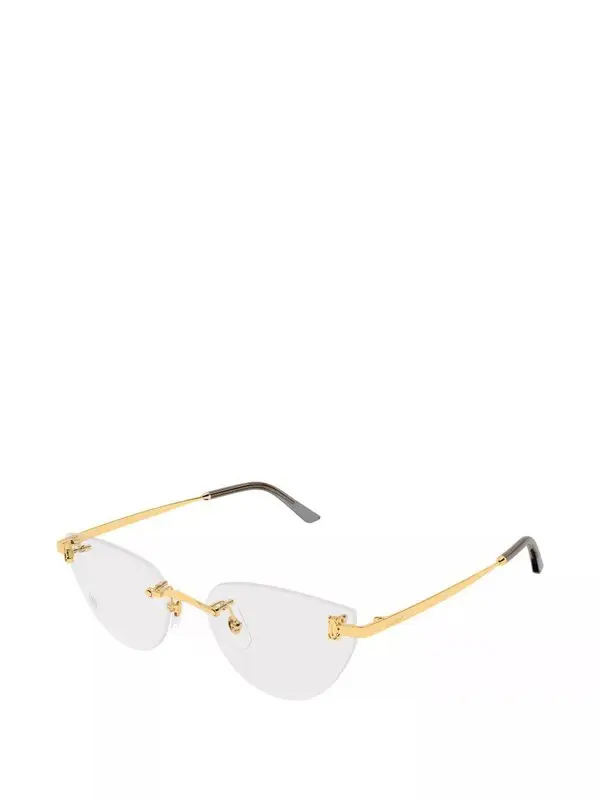 Cartier C De Rimless Cat-eye Glasses - Gold
