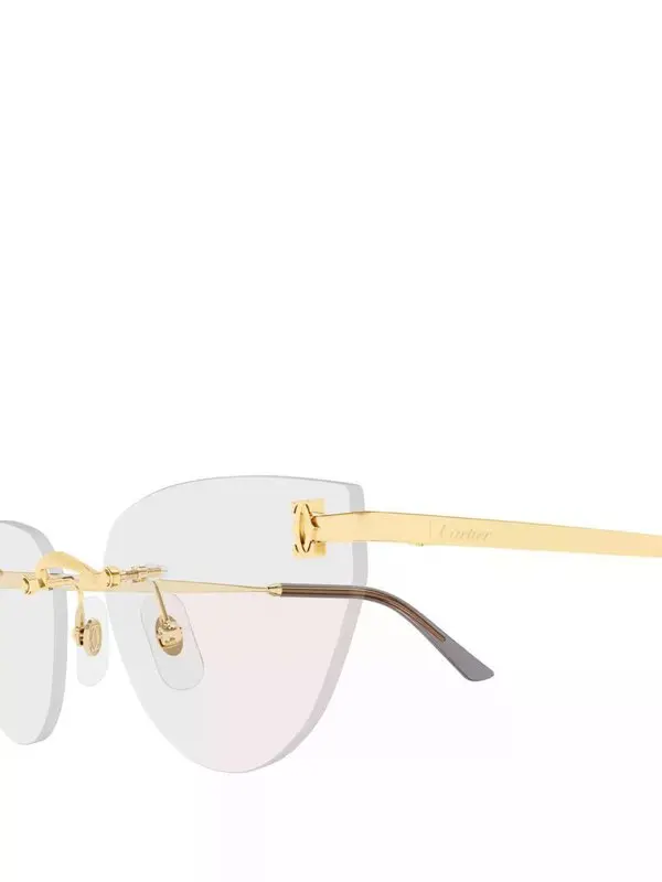 Cartier C De Rimless Cat-eye Glasses