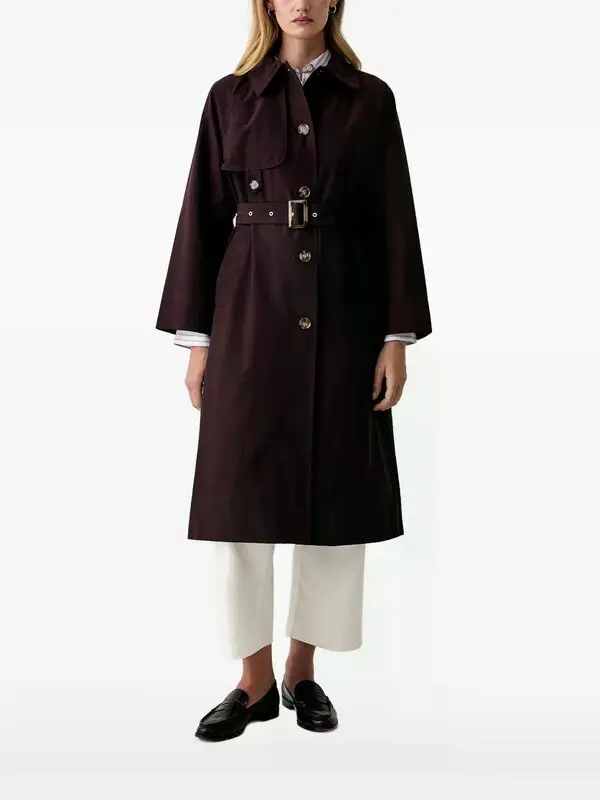 Barbour Antonella Belted Storm-flap Trenchcoat - Purple