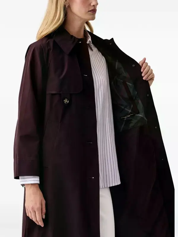 Barbour Antonella Belted Storm-flap Trenchcoat - Purple