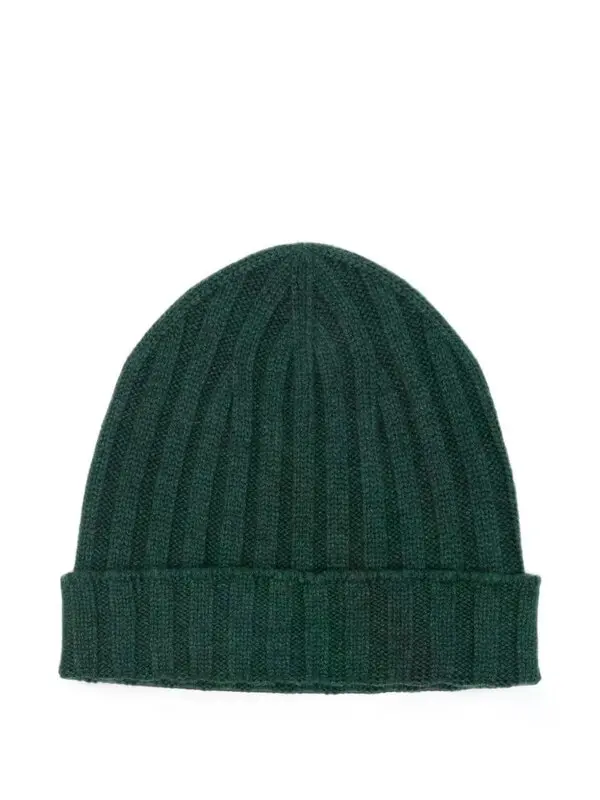 FILIPPO DE LAURENTIIS Ribbed-knit Beanie Hat - Green