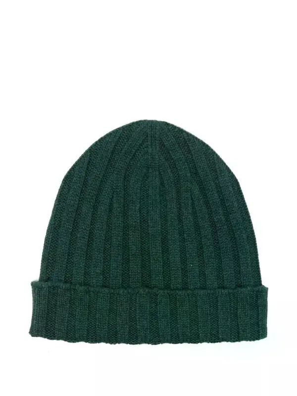 FILIPPO DE LAURENTIIS Ribbed-knit Beanie Hat - Green