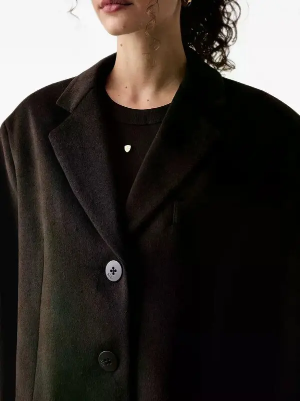 Armani Exchange Caban Logo-embroidered Single-breasted Coat