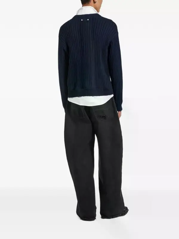 Balenciaga Layered Ribbed-knit Polo Sweater