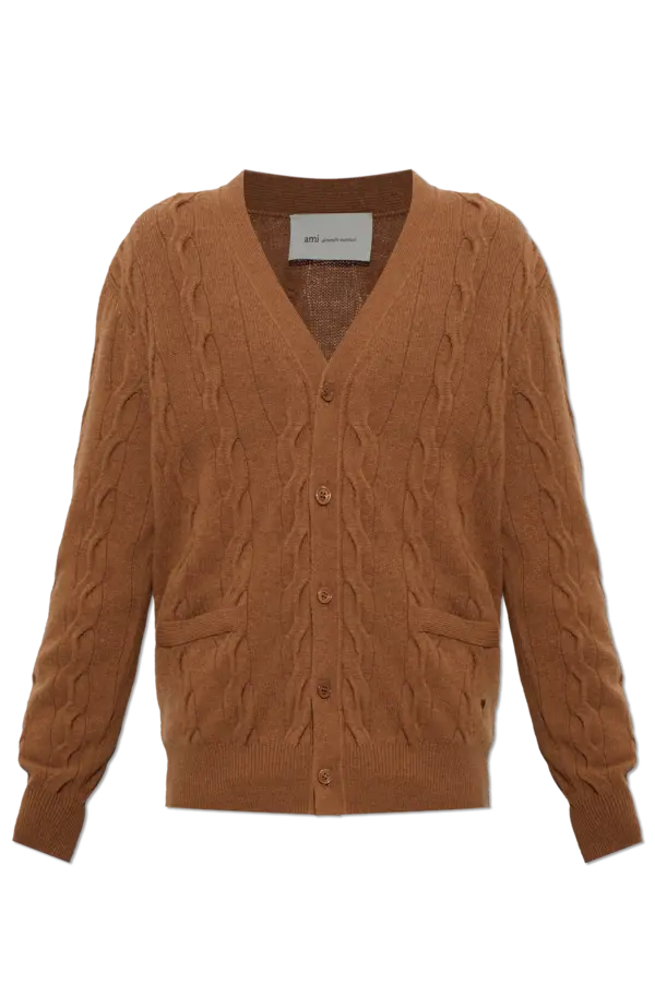 AMI Paris Wool Cardigan With Pockets