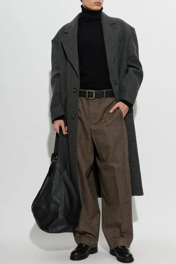 AMI Paris Cashmere Turtleneck Sweater With Embroidered Logo