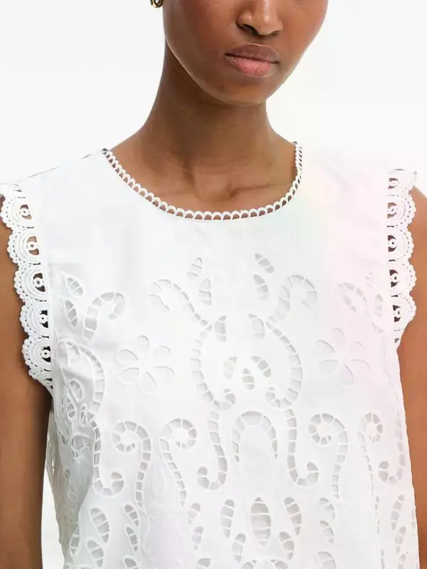 MORGAN Broderie-anglaise Scallop-edge Blouse