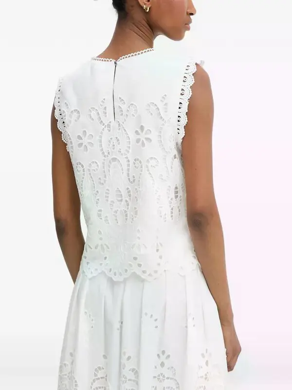 MORGAN Broderie-anglaise Scallop-edge Blouse