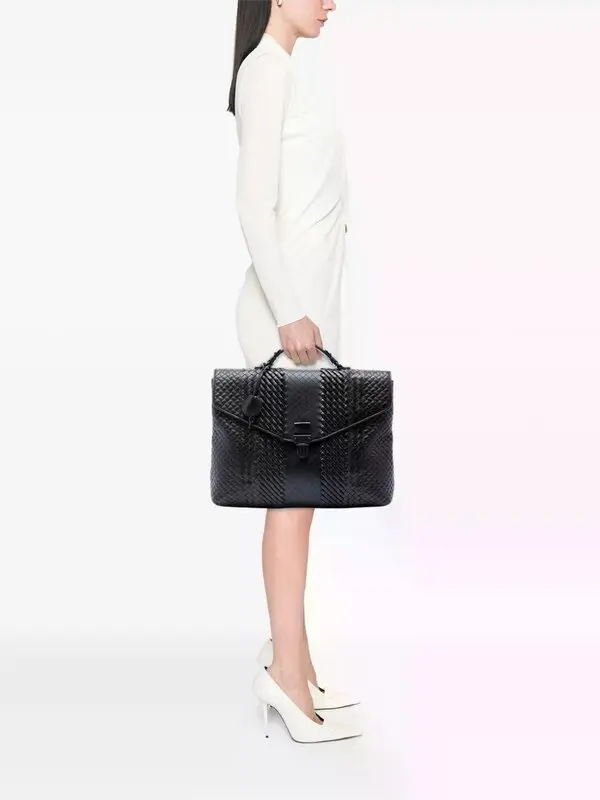 Bottega Veneta 2012-2026 Nappa Intrecciato Briefcase Business Bag - Black