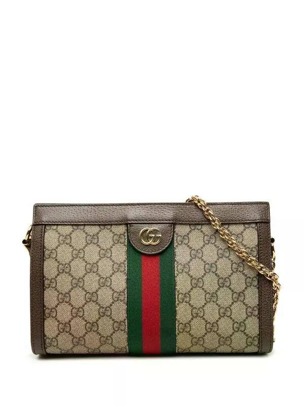 Gucci 2000-2015 Small Gg Supreme Web Ophidia Chain Crossbody Bag - Neutrals