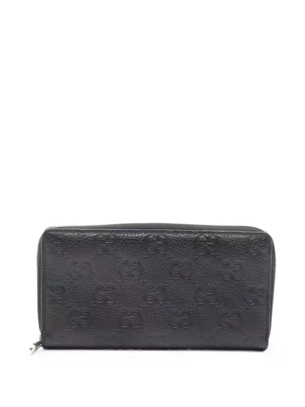 Gucci 2010s Imprint Zip-around Wallet - Black
