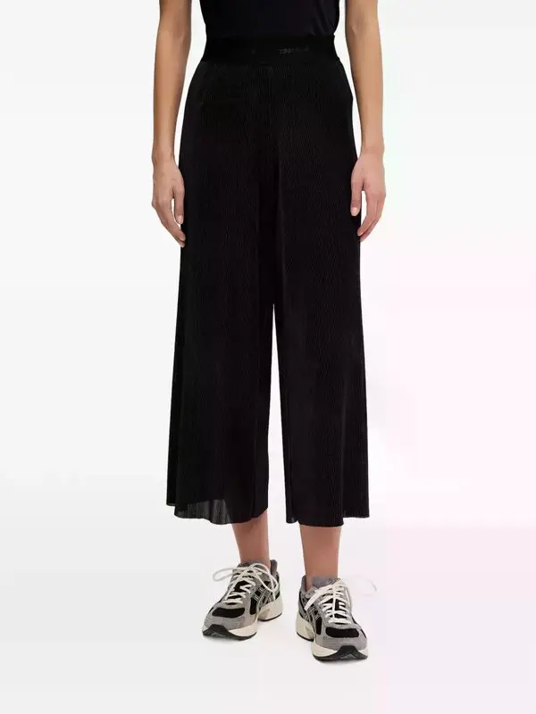 SPORTALM Plissé-effect Logo-waistband Trousers