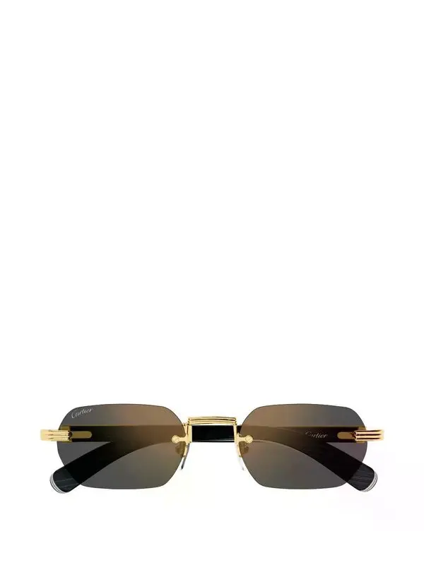 Cartier Geometric-frame Sunglasses - Gold