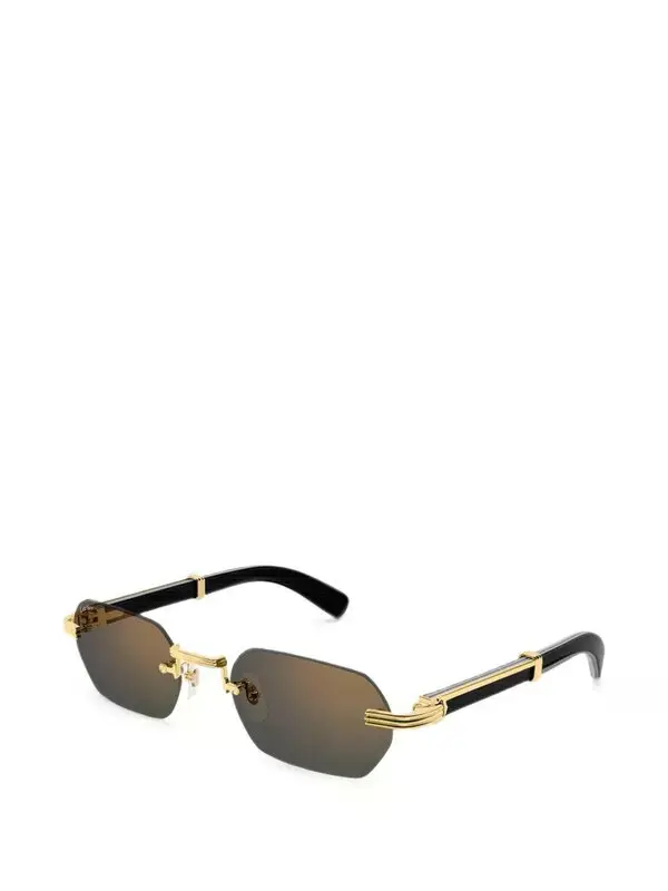 Cartier Geometric-frame Sunglasses - Gold