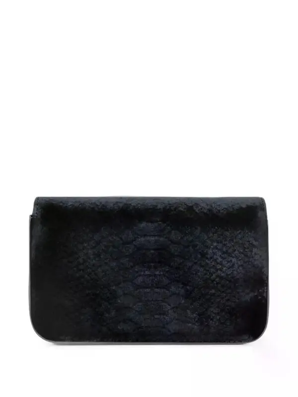 Elisabetta Franchi Velvet Shoulder Bag With Crocodile Print