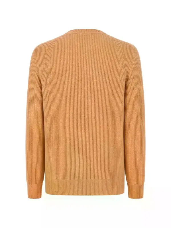 AMARANTO Ribbed-knit Henley Sweater