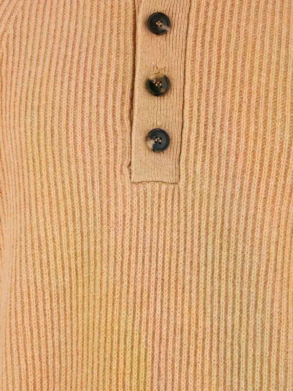 AMARANTO Ribbed-knit Henley Sweater