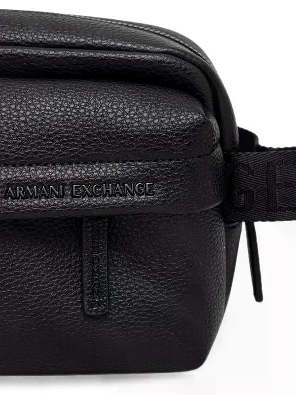 Armani Exchange Logo-plaque Pebbled Wash Bag